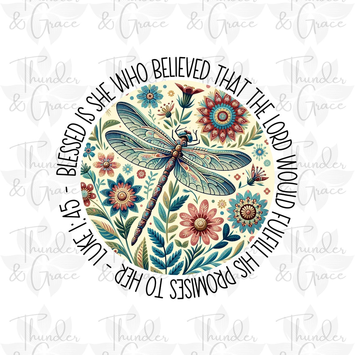 Blessed is She Who Believes PNG, Luke 1:45, Inspirational Print, Bible ...
