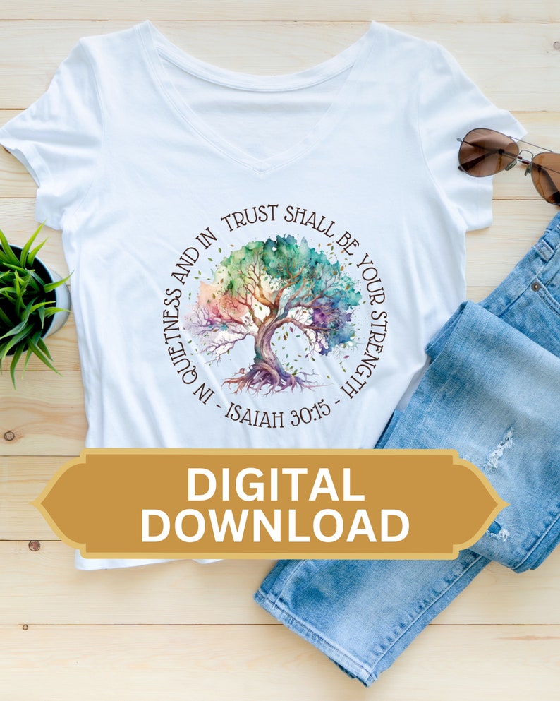 Isaiah 30:15 PNG, Tree of Life, Inspirational Printable, Faith Wall Art ...