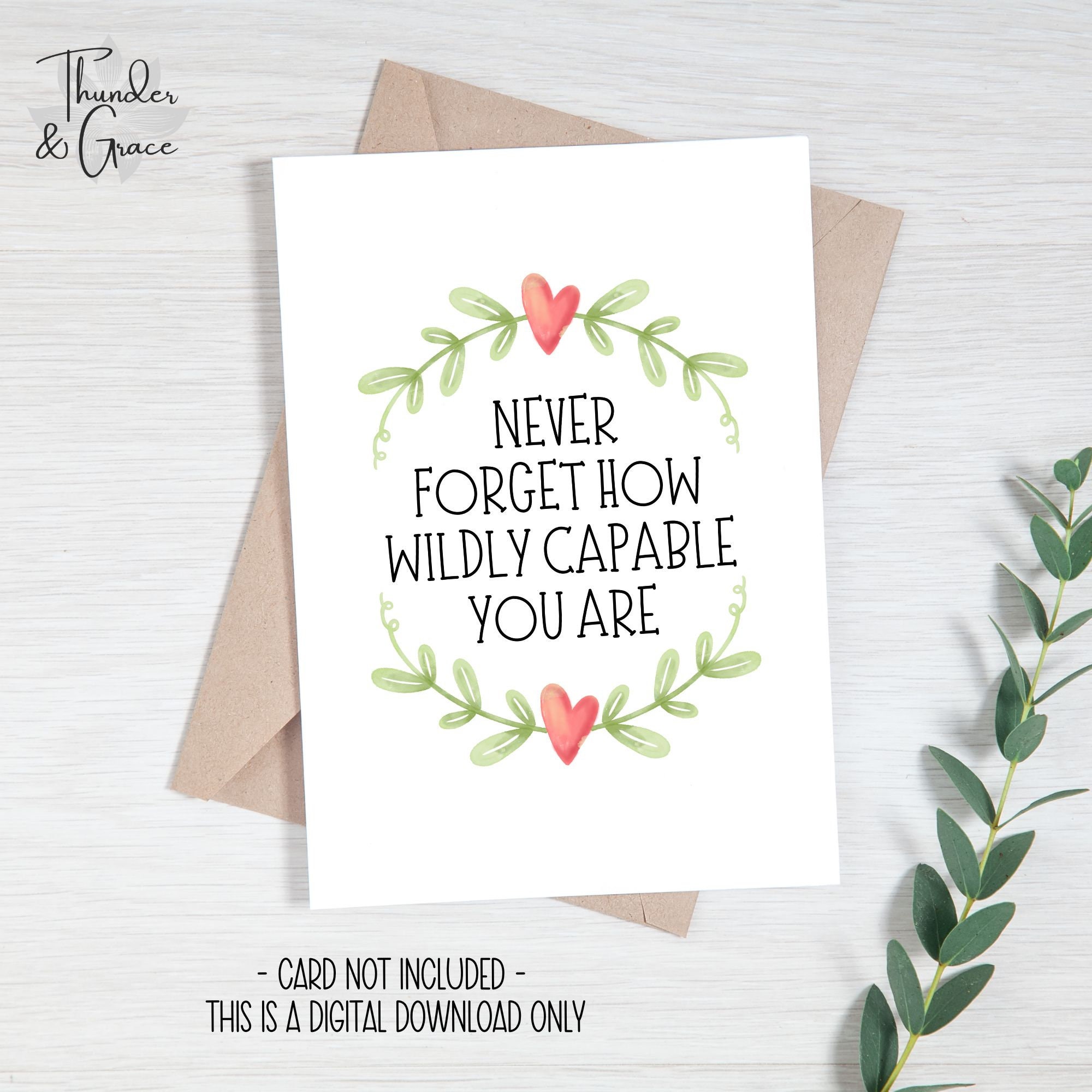 Never Forget How Wildly Capable You Are PNG, Watercolor Heart Frame ...