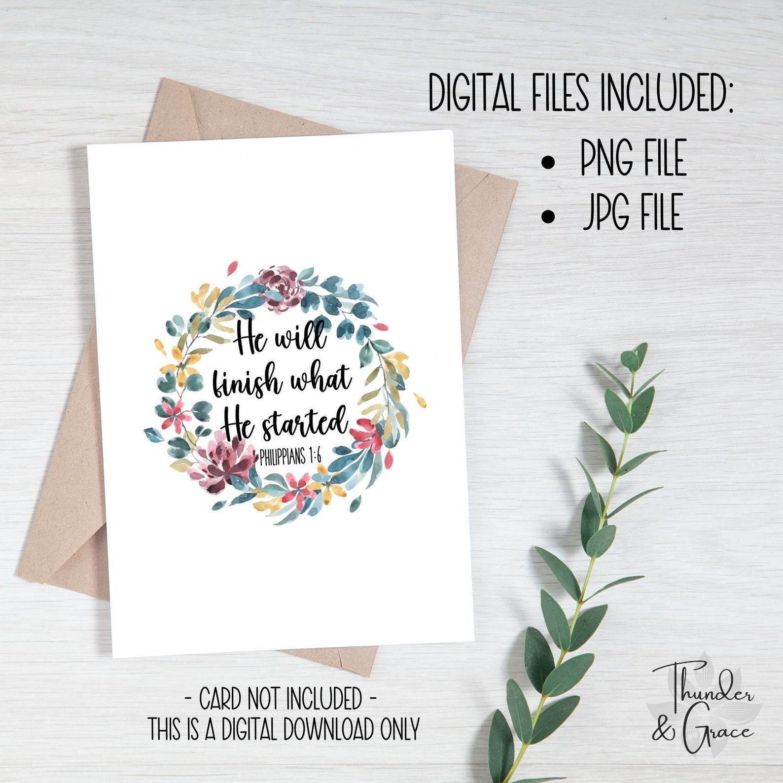 He Will Finish What He Started PNG, Inspirational Printable, Faith Art ...