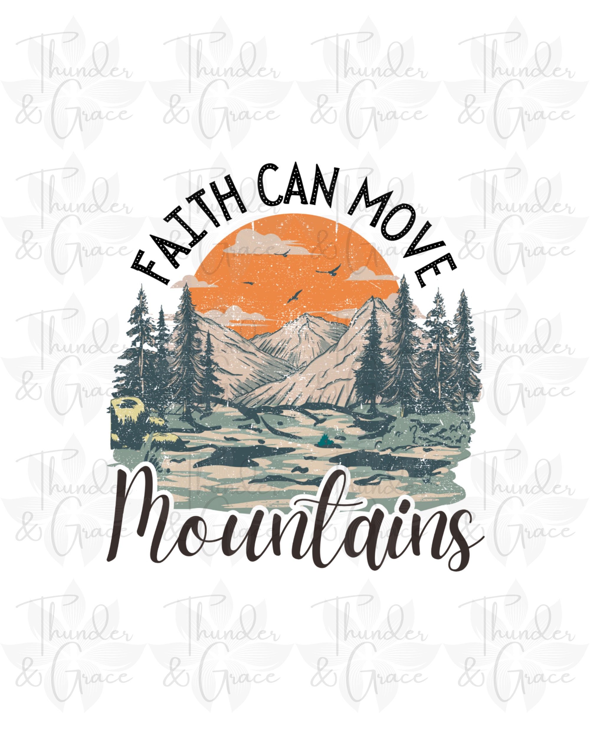 Faith Can Move Mountains PNG, Inspirational Printable, Faith Wall Art ...