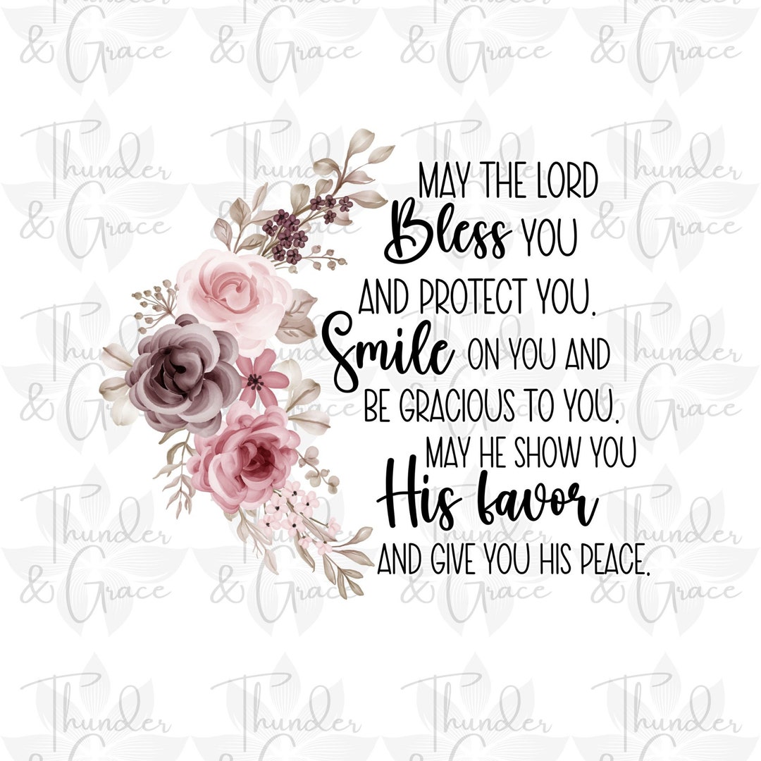 May the Lord Bless, Numbers 6: 24-26 PNG, Bible Verse Print, Faith Wall ...