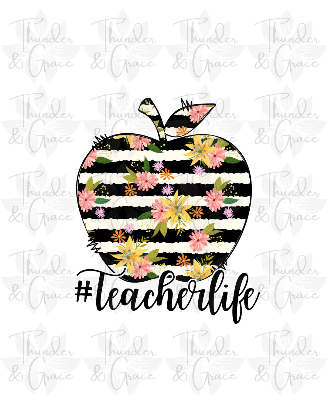 Teacherlife PNG, May You Be Proud of the Work You Do PNG, Floral Apple ...
