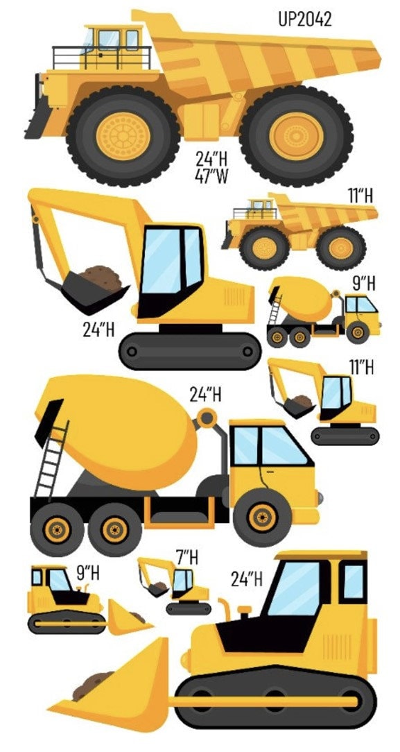 Construction Trucks Bulldozer Backhoes Coroplast Cutouts Party Props ...