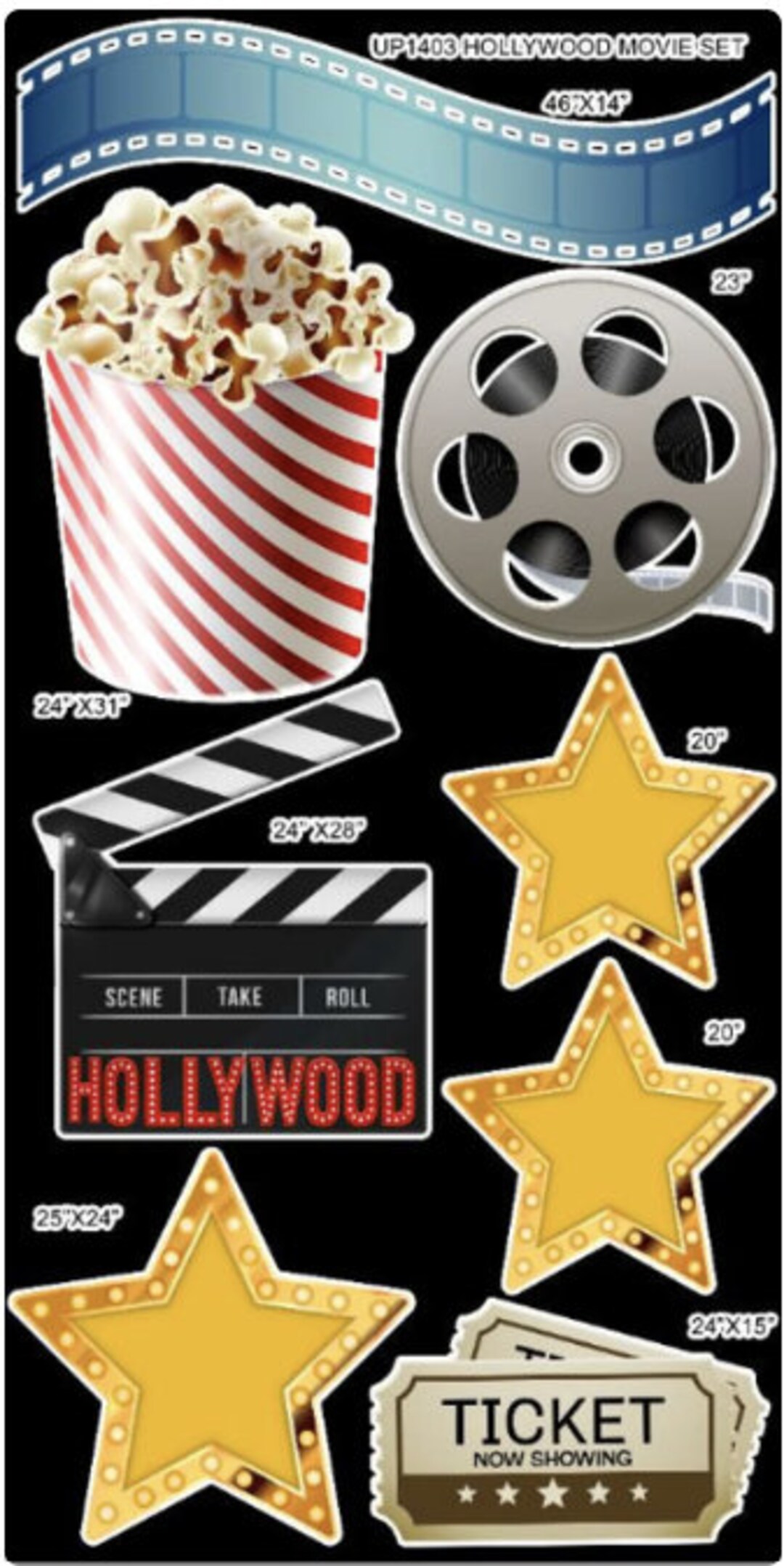 Movie Theater Props Decorations Backdrops Coroplast Cutouts Signs Table ...