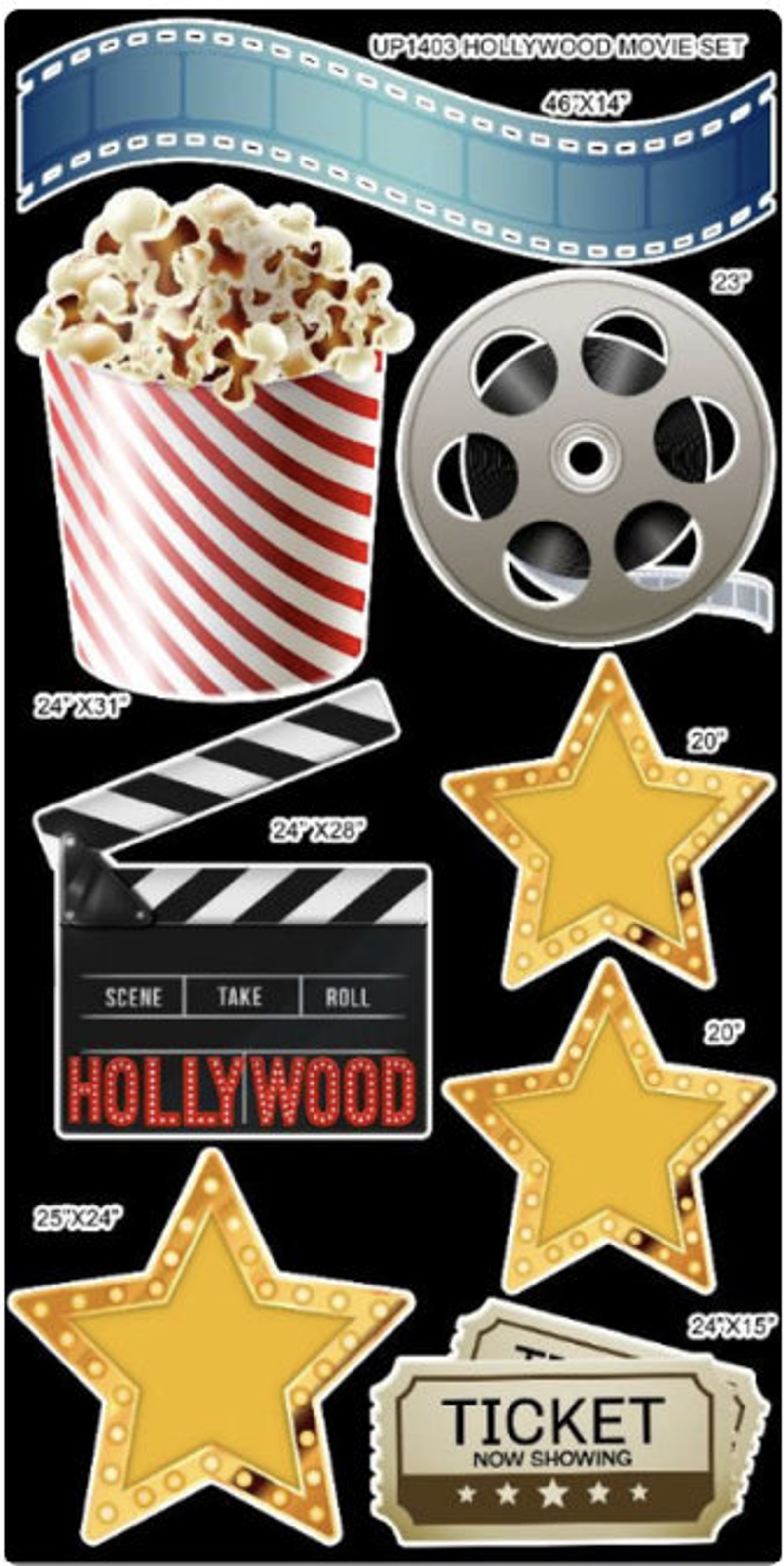 Movie Theater Props Decorations Backdrops Coroplast Cutouts Signs Table ...