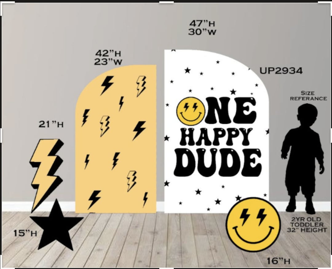 ONE HAPPY DUDE Panels Party Props Decorations Backdrops Coroplast ...
