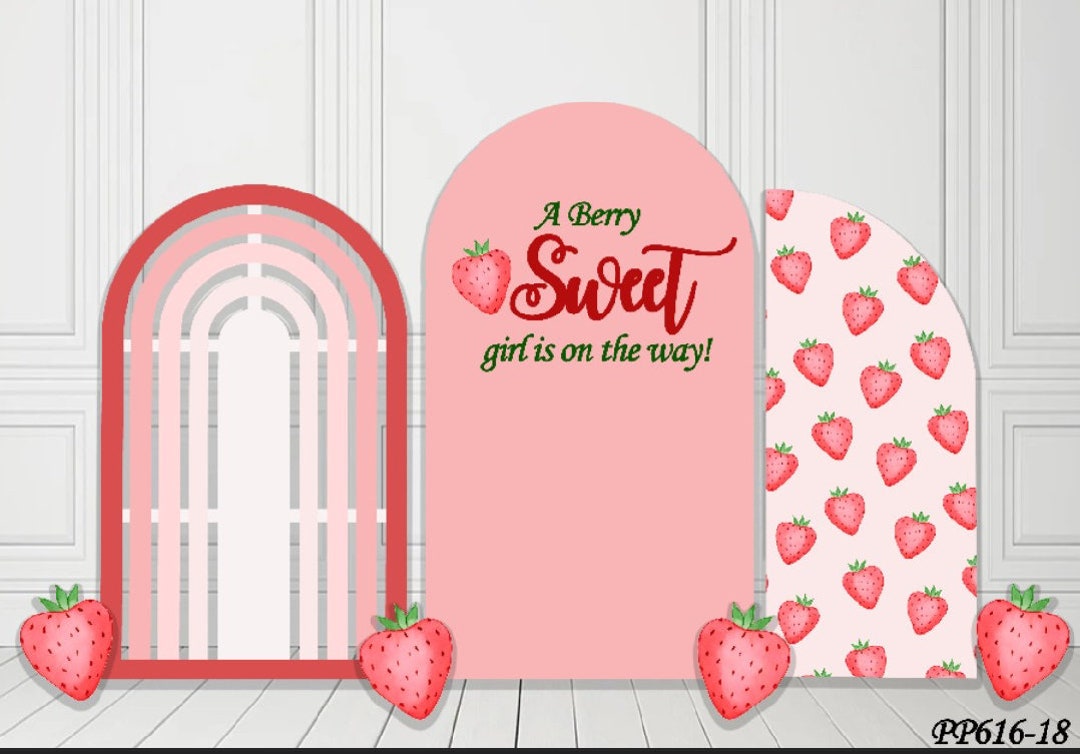 A Berry Sweet Baby or *strawberry Theme Panel Coroplast Cutout Party ...