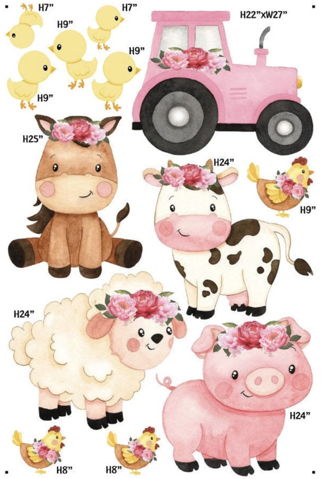 Farm Animals With Flowers Coroplast Cutouts Props Decorations Backdrops ...