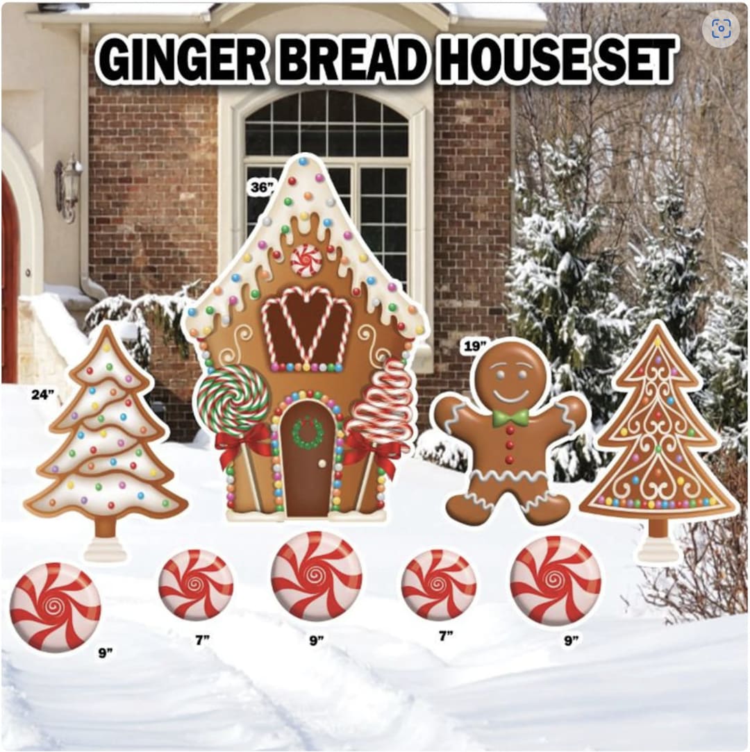 GINGERBREAD HOUSE and Tree Party Props Decorations Backdrops Cutouts ...
