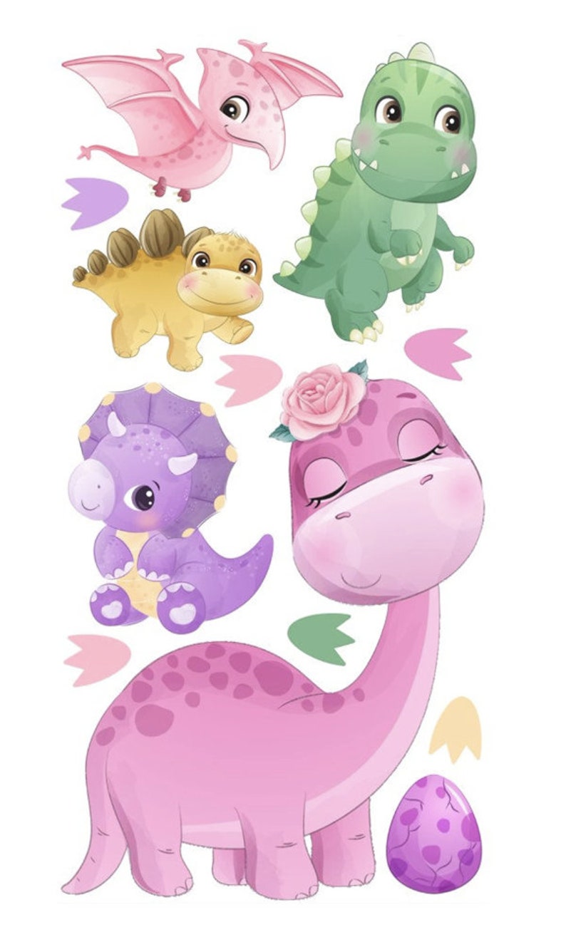 DINO BABIES Watercolor Party Props Decorations Backdrops Cutouts Signs ...