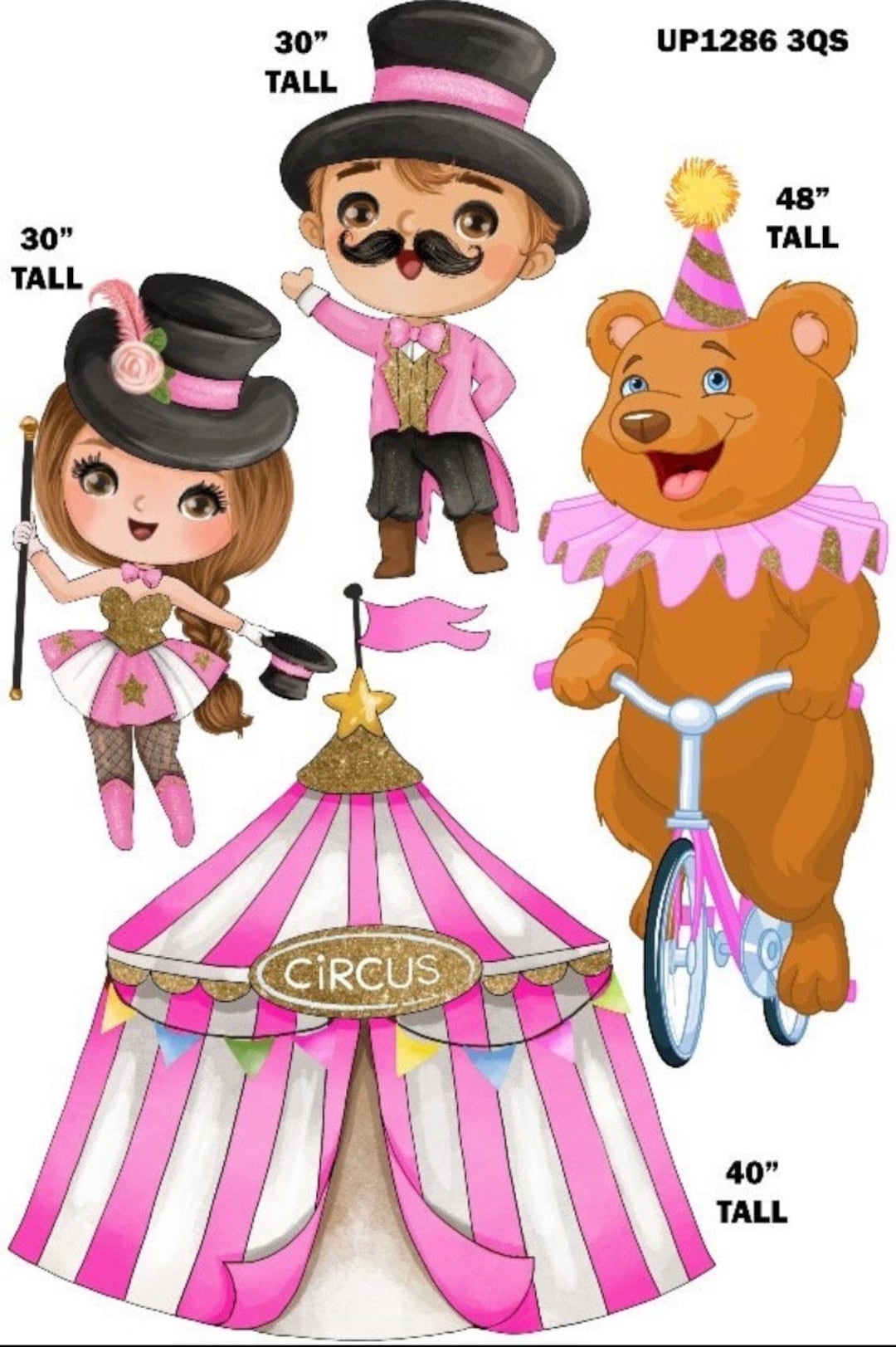 Pink Circus Ring Master Party Props Decorations Backdrops Coroplast ...