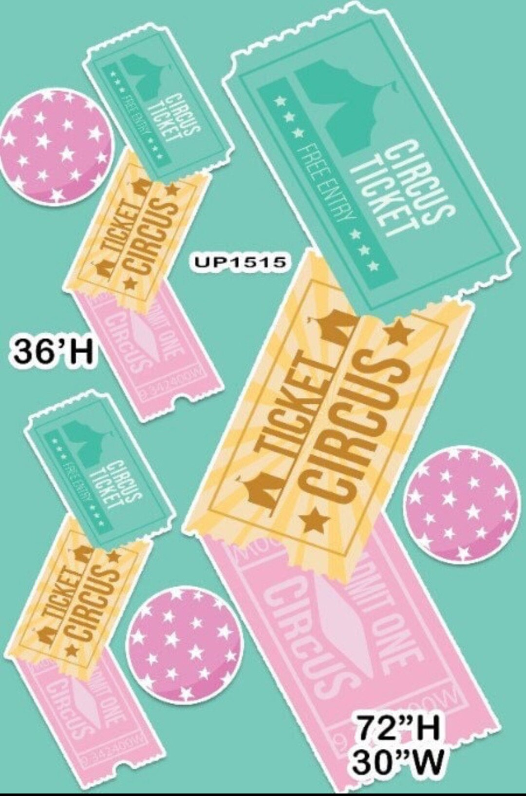 Pink Circus Tent Tickets Party Props Decorations Backdrops Coroplast ...