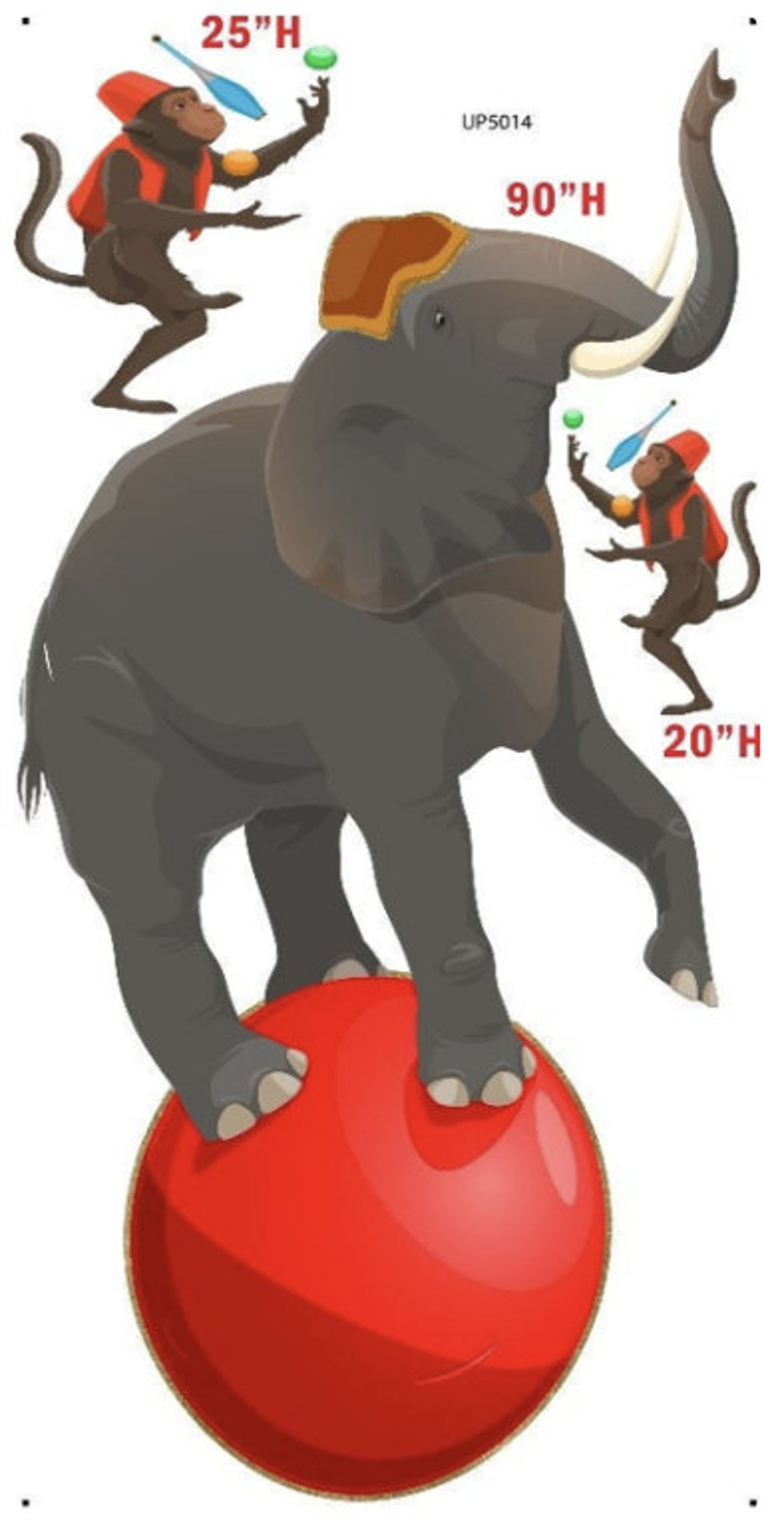 Circus, Elephant, and Monkeys Party Props Decorations Backdrops ...