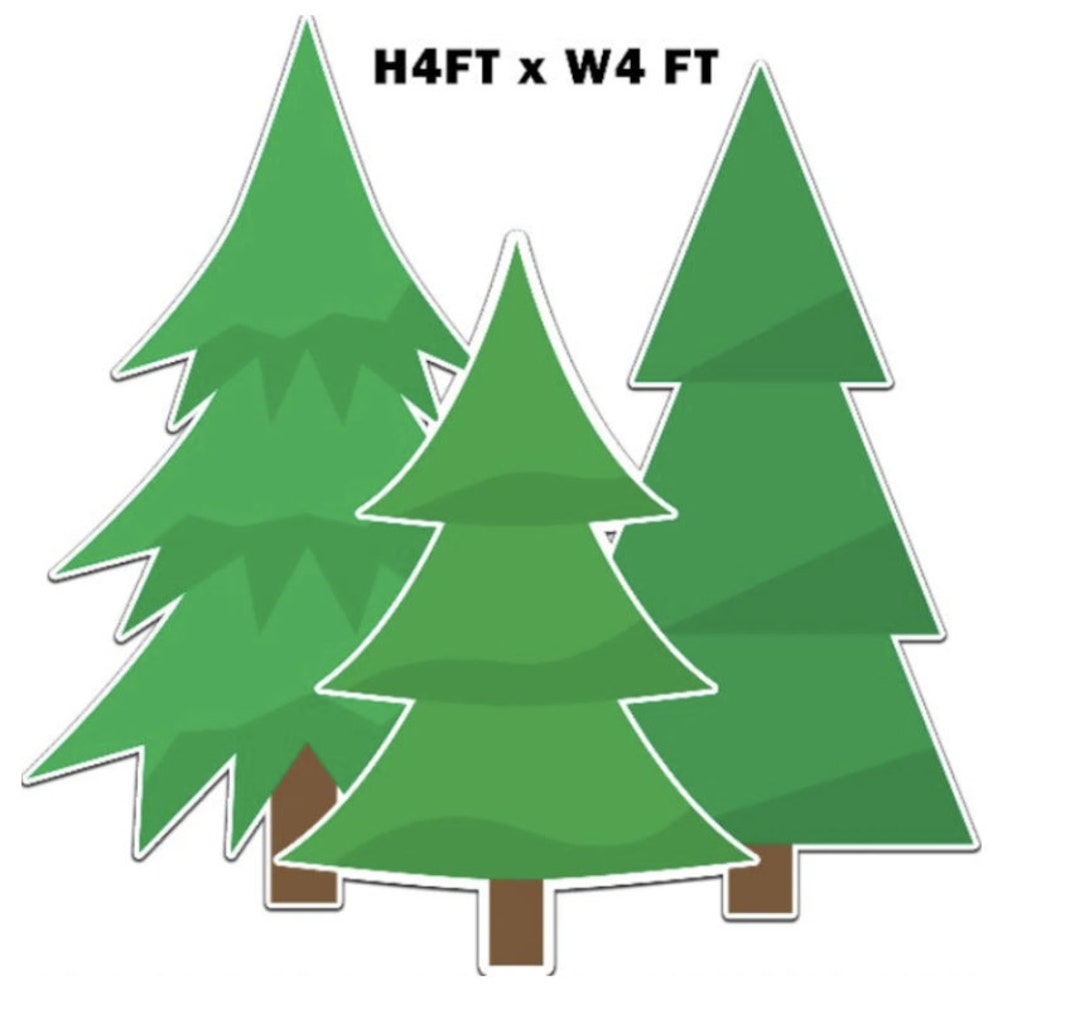 Pine TREES 4 Ft Party Props Decorations Backdrops Cutouts Signs Decor ...
