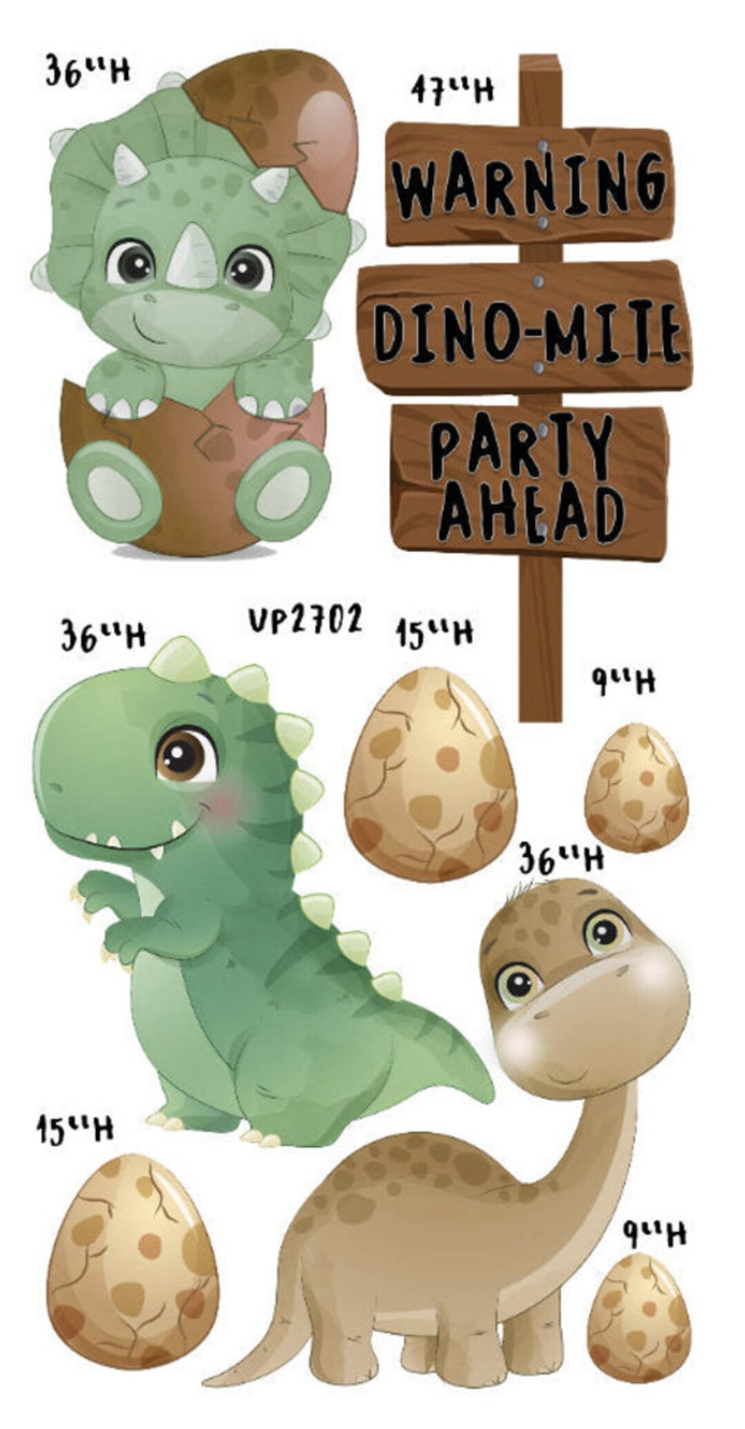 Dinos Watercolor Dinosaurs Party Props Decorations Backdrops Cutouts ...