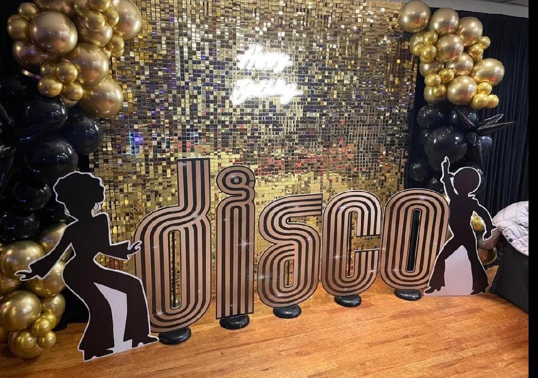 DISCO Approx 4ft Tall Dancers Silhouette Set Coroplast Party Props ...