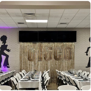 DISCO Approx 4ft Tall Dancers Silhouette Set Coroplast Party Props ...