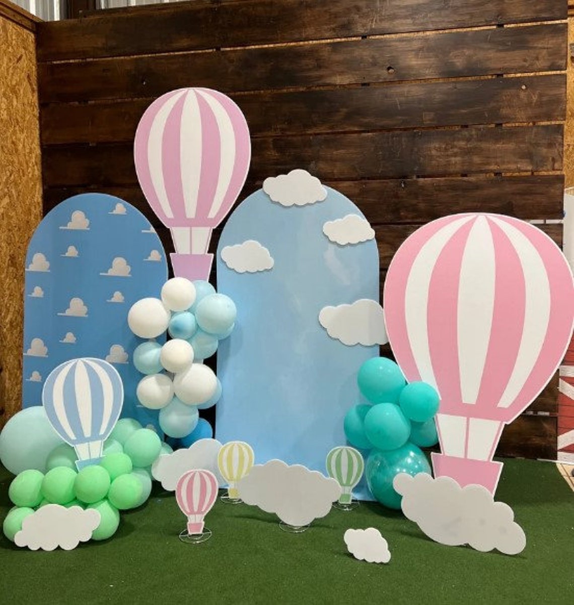 Hot Air Balloons Light Pink Coroplast Cutouts Party Props Decorations ...