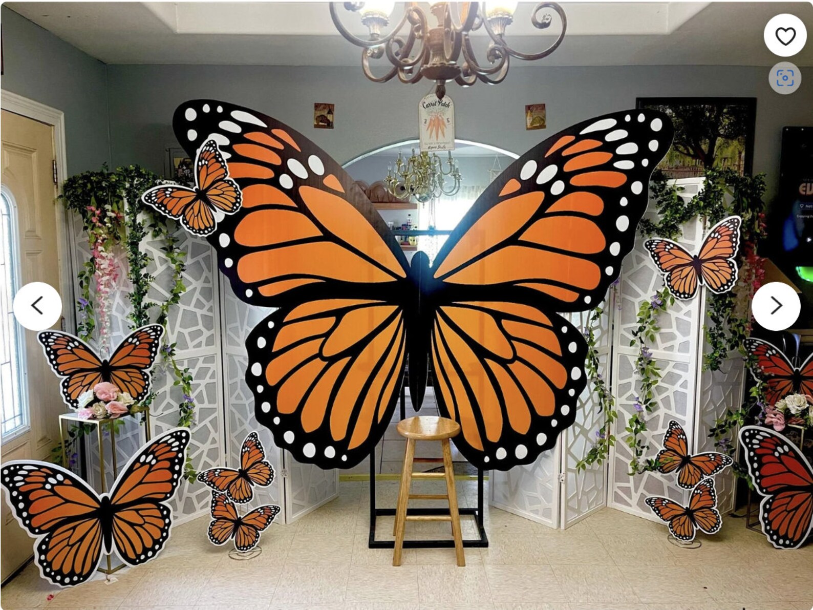 Monarch Butterfly 6 FT Tall X 8 Ft Wide Coroplast Party Props ...