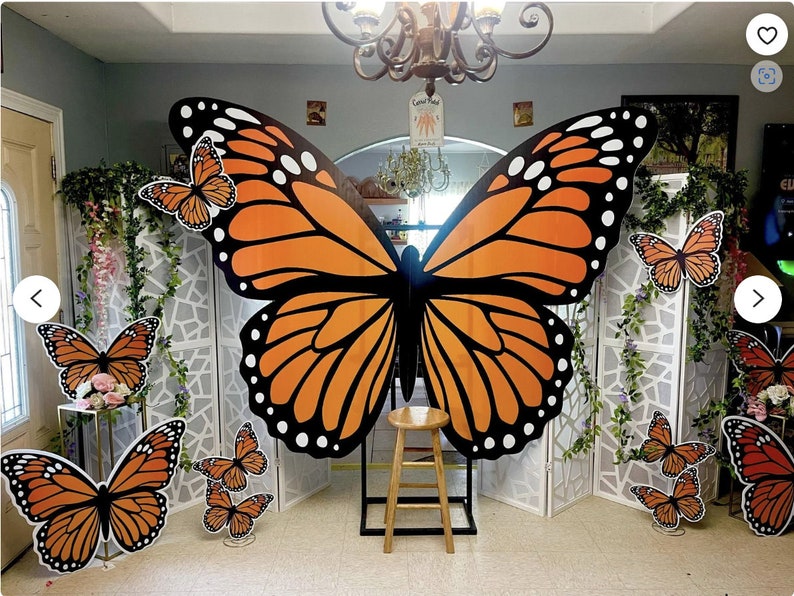 Monarch Butterfly 6 FT Tall X 8 Ft Wide Coroplast Party Props ...
