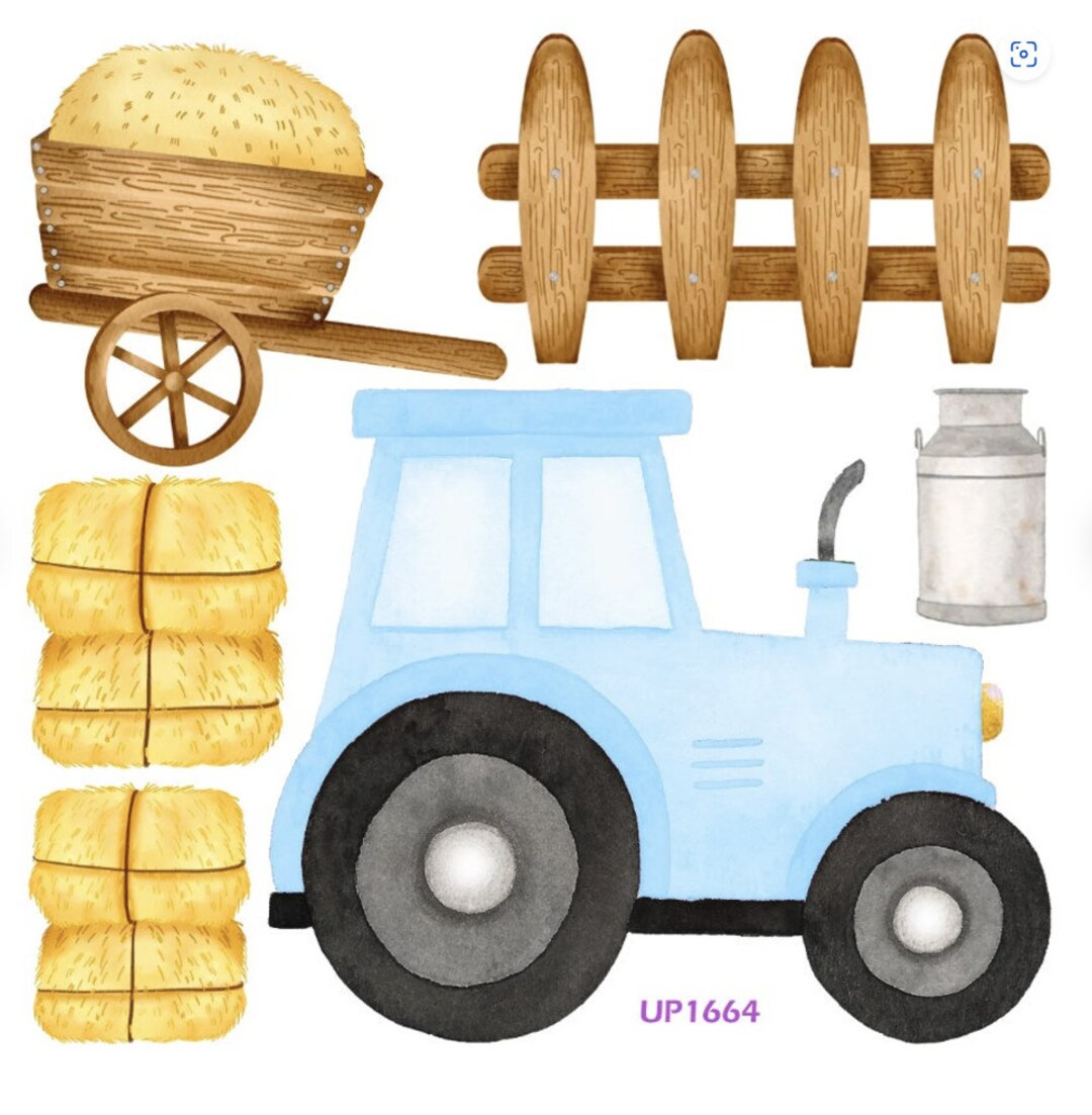TRACTOR BLUE FARM Backdrop Party Props Decorations Cutouts Coroplast ...