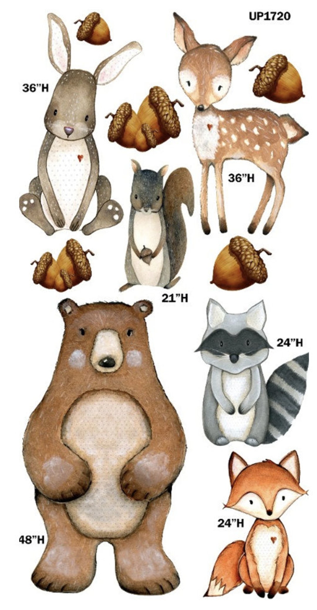 WOODLAND FOREST ANIMALS Baby Shower Party Props Decorations Cutouts ...