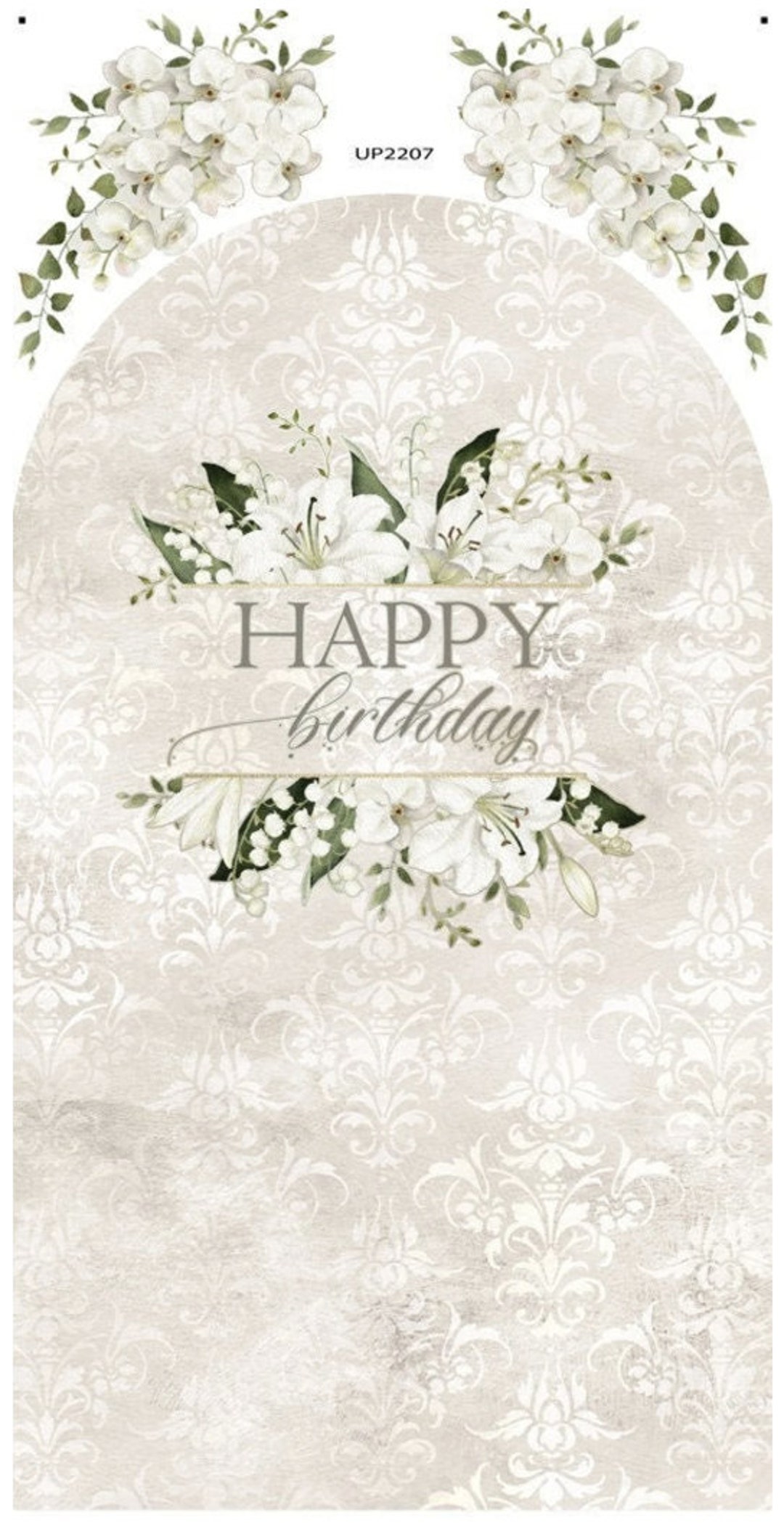 7ft Tall Floral Happy Birthday Panel Coroplast Backdrop Panel Party ...