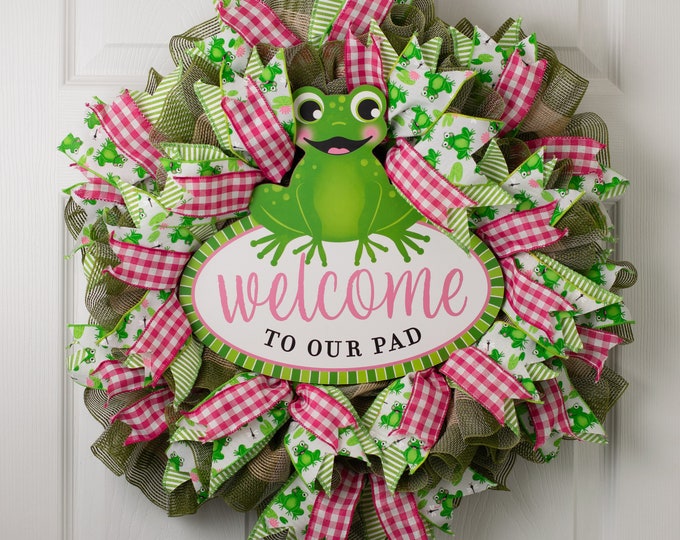Frog Welcome Wreath - Etsy