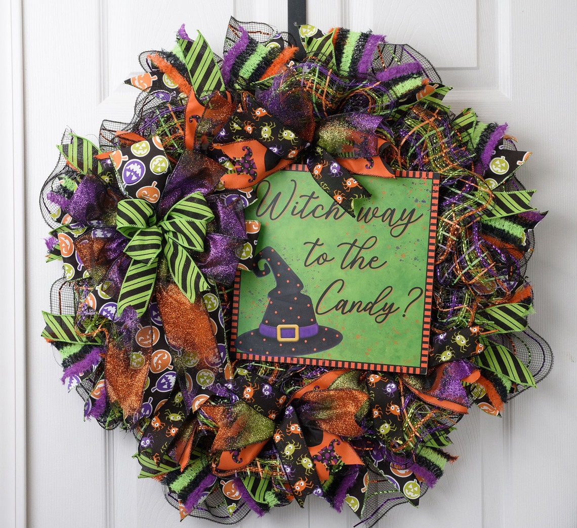 Happy Halloween Witch Hat Candy Wreath - Etsy