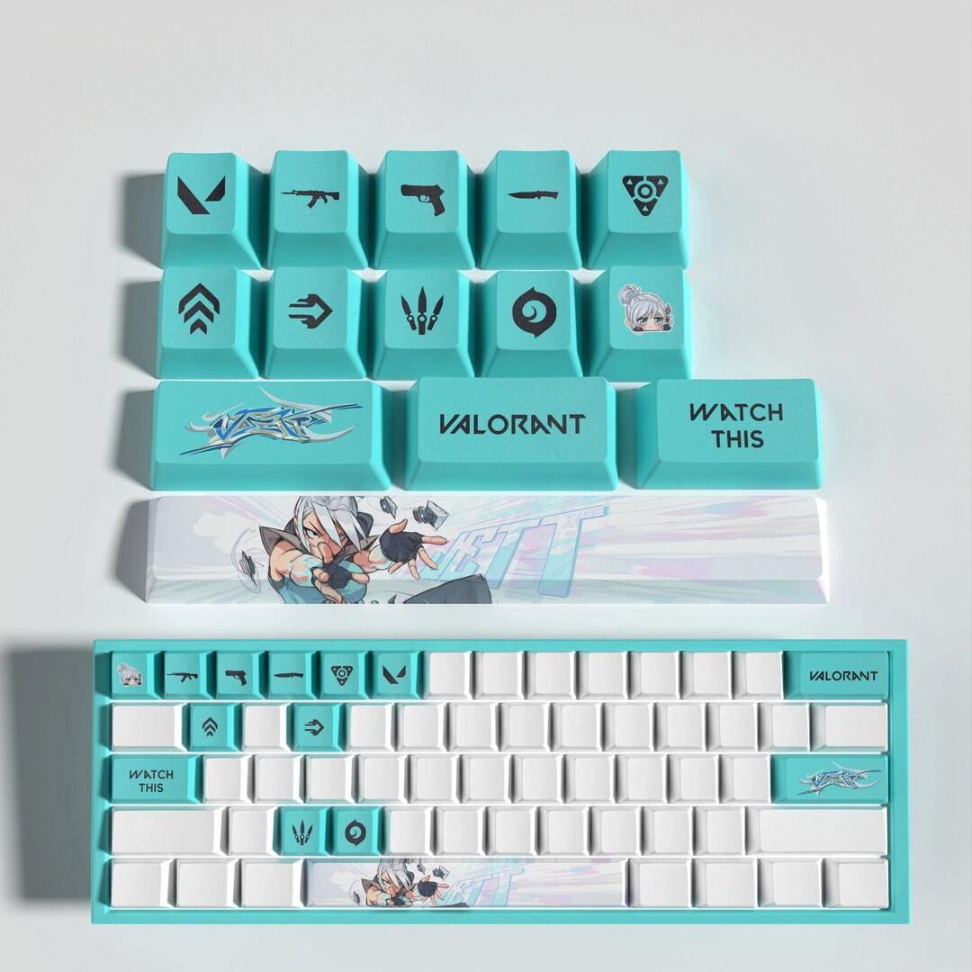 Valorant Jett Keycap Set PBT Keycap Gift for Gamer Custom Keycap Custom ...