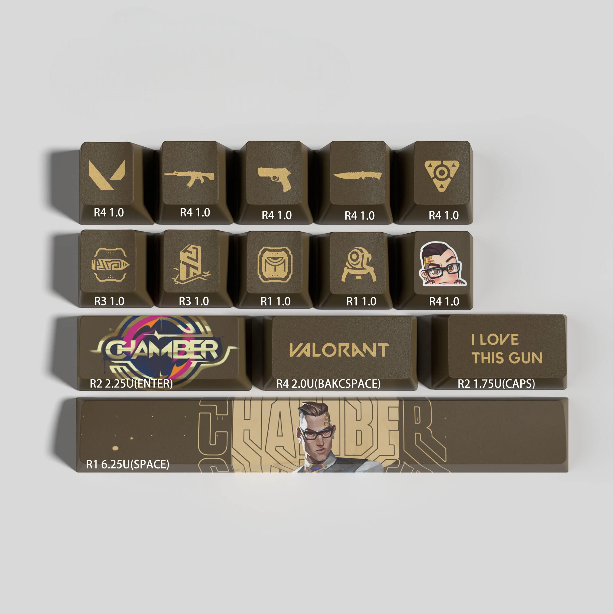 Valorant Chamber Keycap Set PBT Keycap Gift for Gamer Custom Keycap ...
