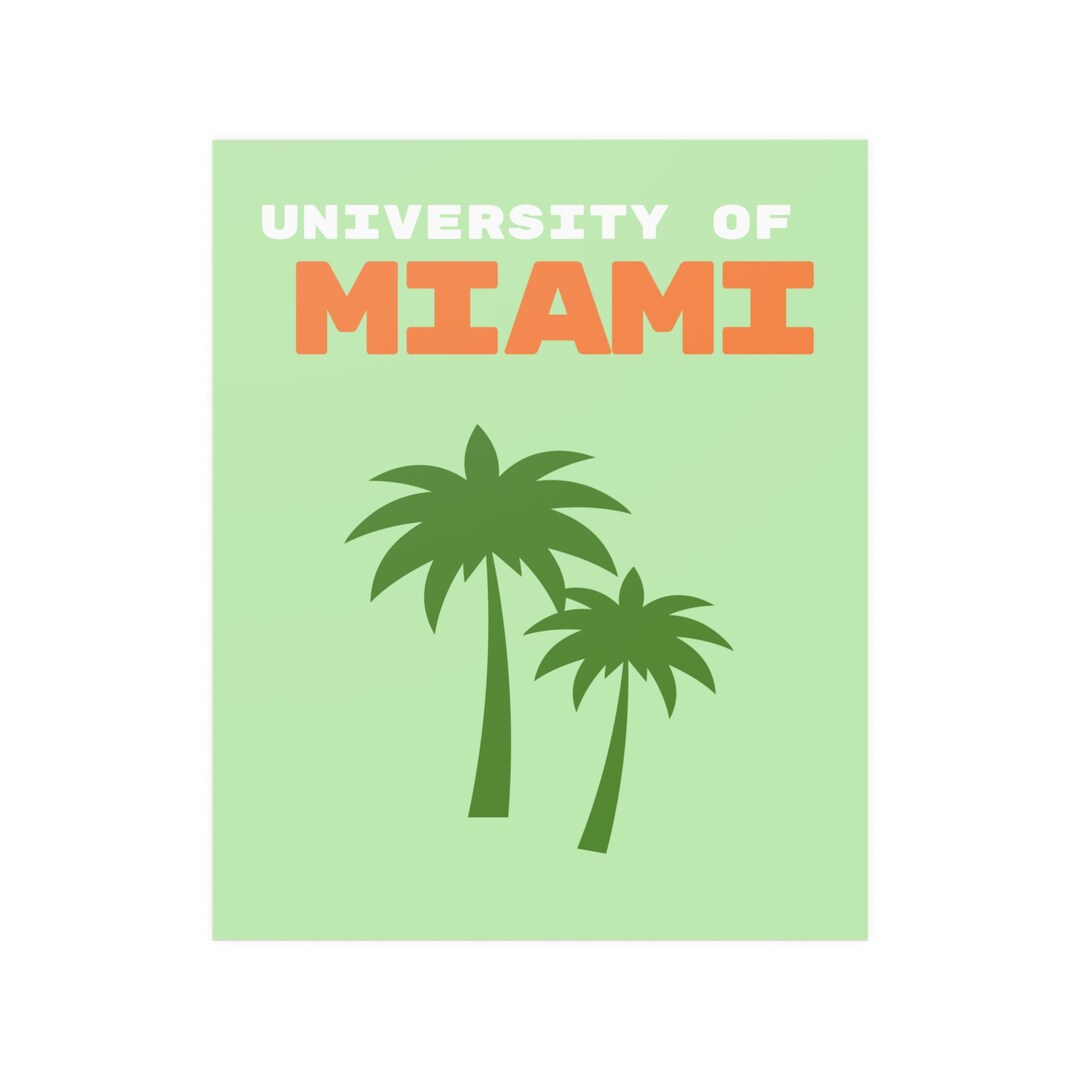 University of Miami Poster - Etsy