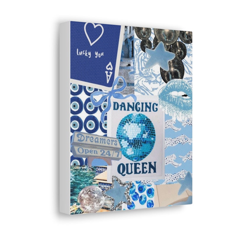 Blue Aesthetic Collage Canvas - Etsy