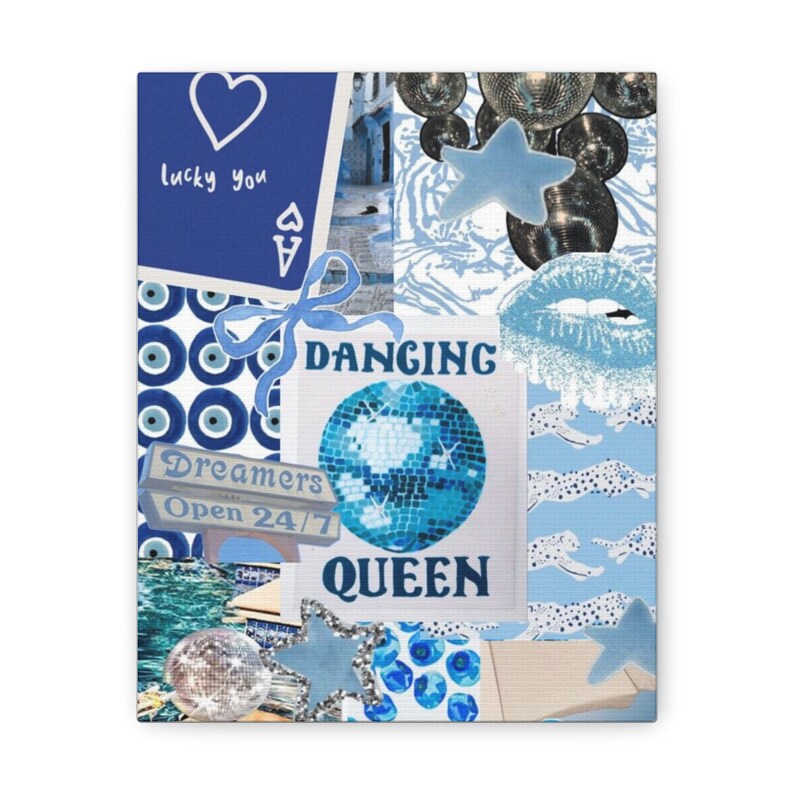 Blue Aesthetic Collage Canvas - Etsy