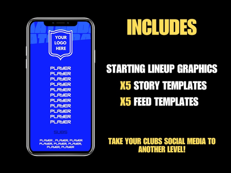 Starting Lineup Template Pack | 10 Soccer Team Templates | Social Media ...