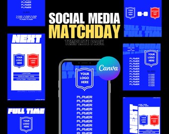 Ultimate Matchday Template Pack | 30 Soccer Team Templates | Social ...