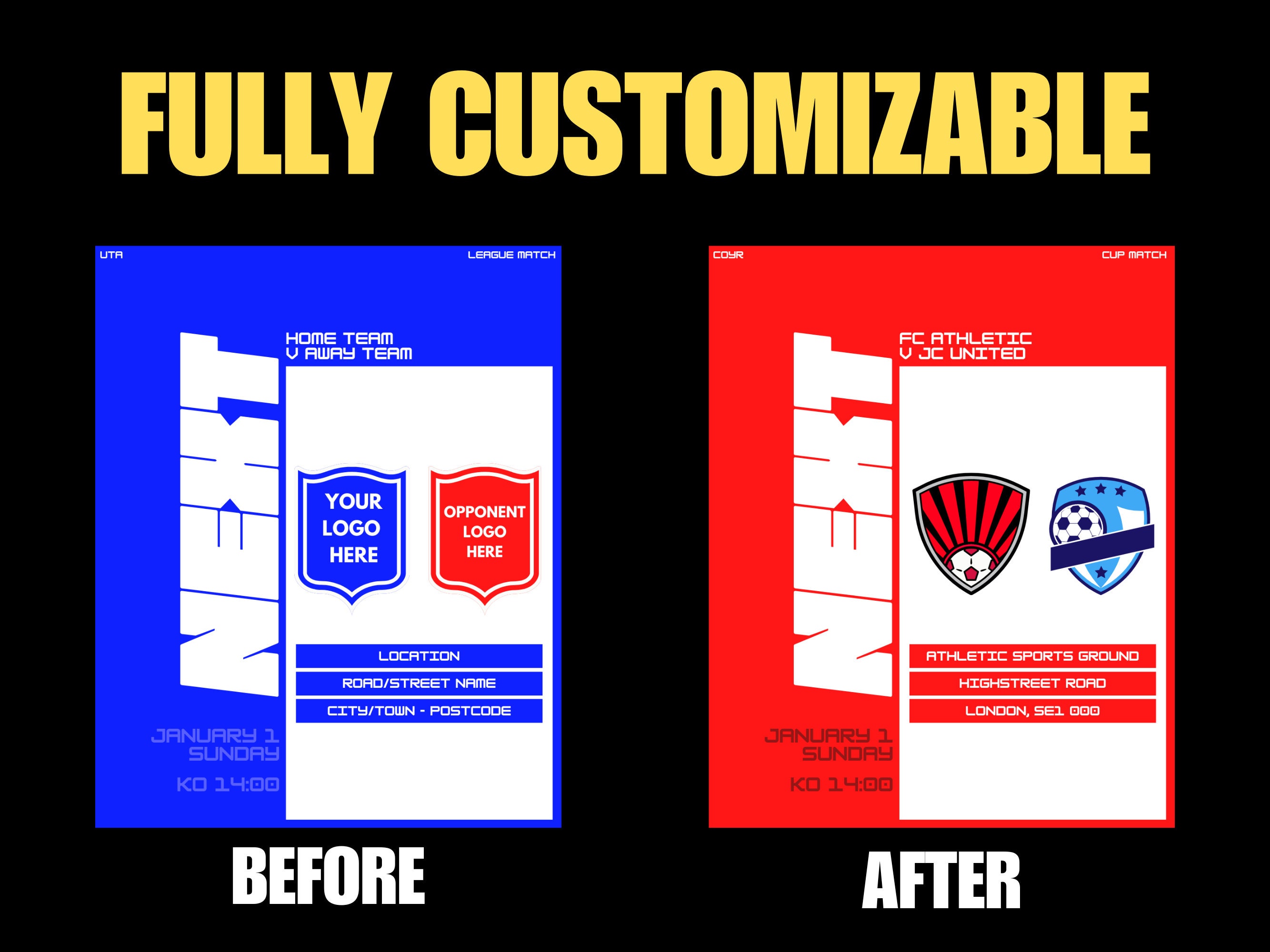 Ultimate Matchday Template Pack | 30 Soccer Team Templates | Social ...