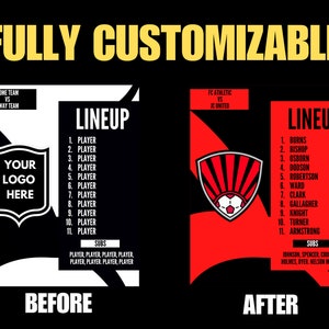 Starting Lineup Template Pack | 10 Soccer Team Templates | Social Media ...