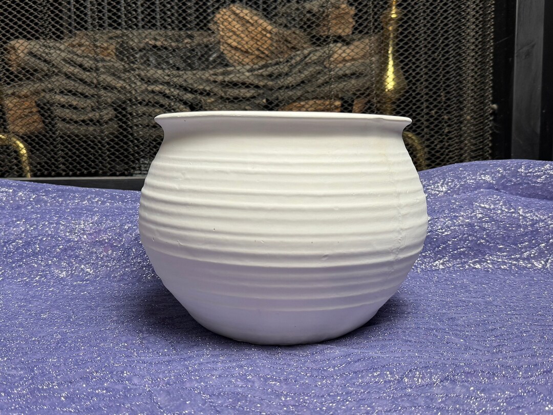 Unpainted Ceramic Bisque Flower Pot Planter, Ready to Paint Ceramic ...