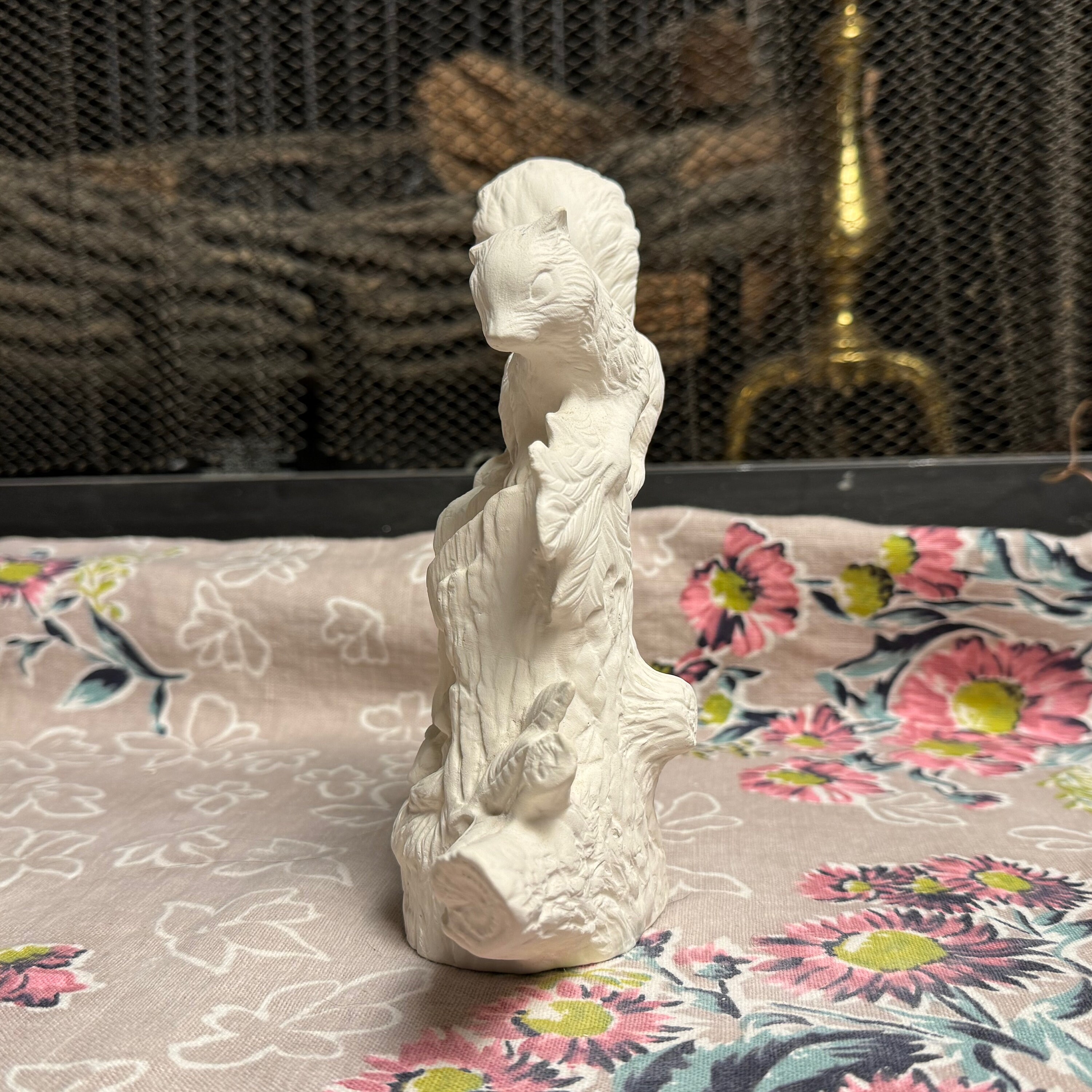 Unpainted Ceramic Mother Squirrel With Babies Figurine, Ready to Paint ...
