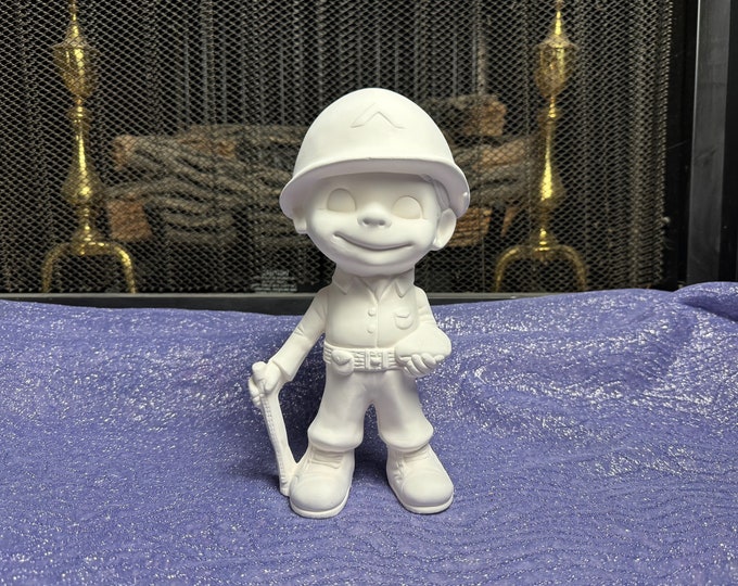 Ceramic Smiley Army Man Statue, Ready to Paint Ceramic Bisque Smiley ...