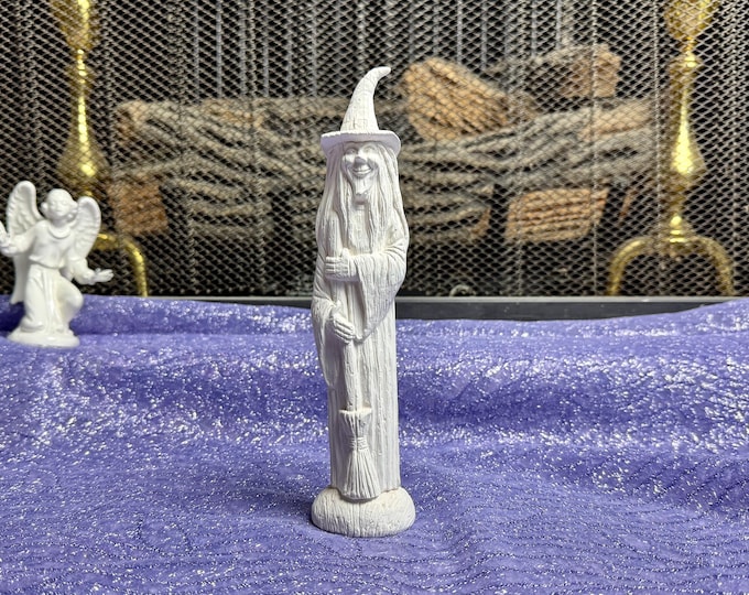 Unpainted Ceramic Witch Figurine Vintage Ready to Paint Ceramic Bisque ...