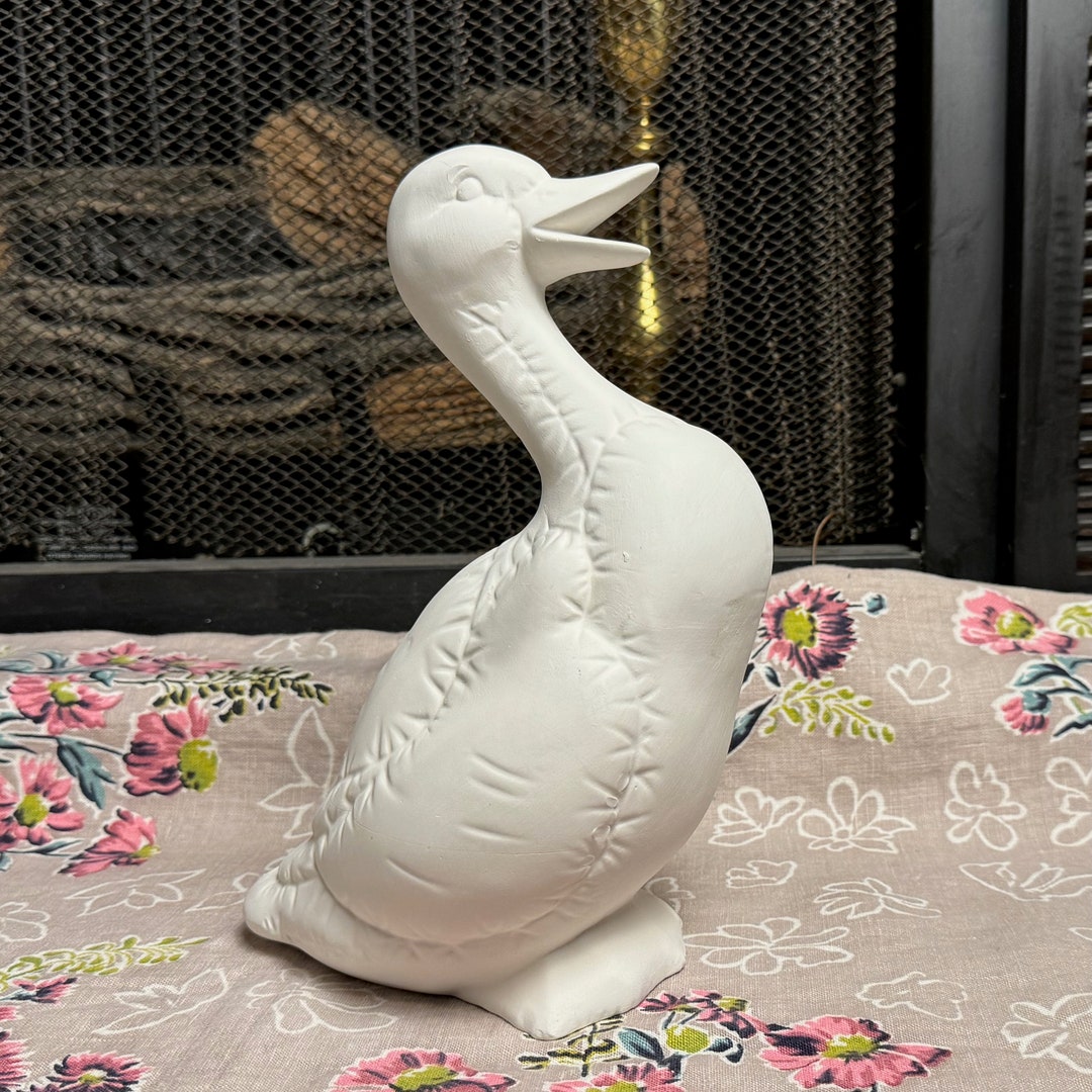 Ceramic Softee Goose, Unpainted Ceramic Bisque Goose, Country Decor ...