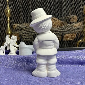 Unpainted Ceramic Pilgrim Boy Statue, Ceramic Bisque Pilgrim Figurine ...