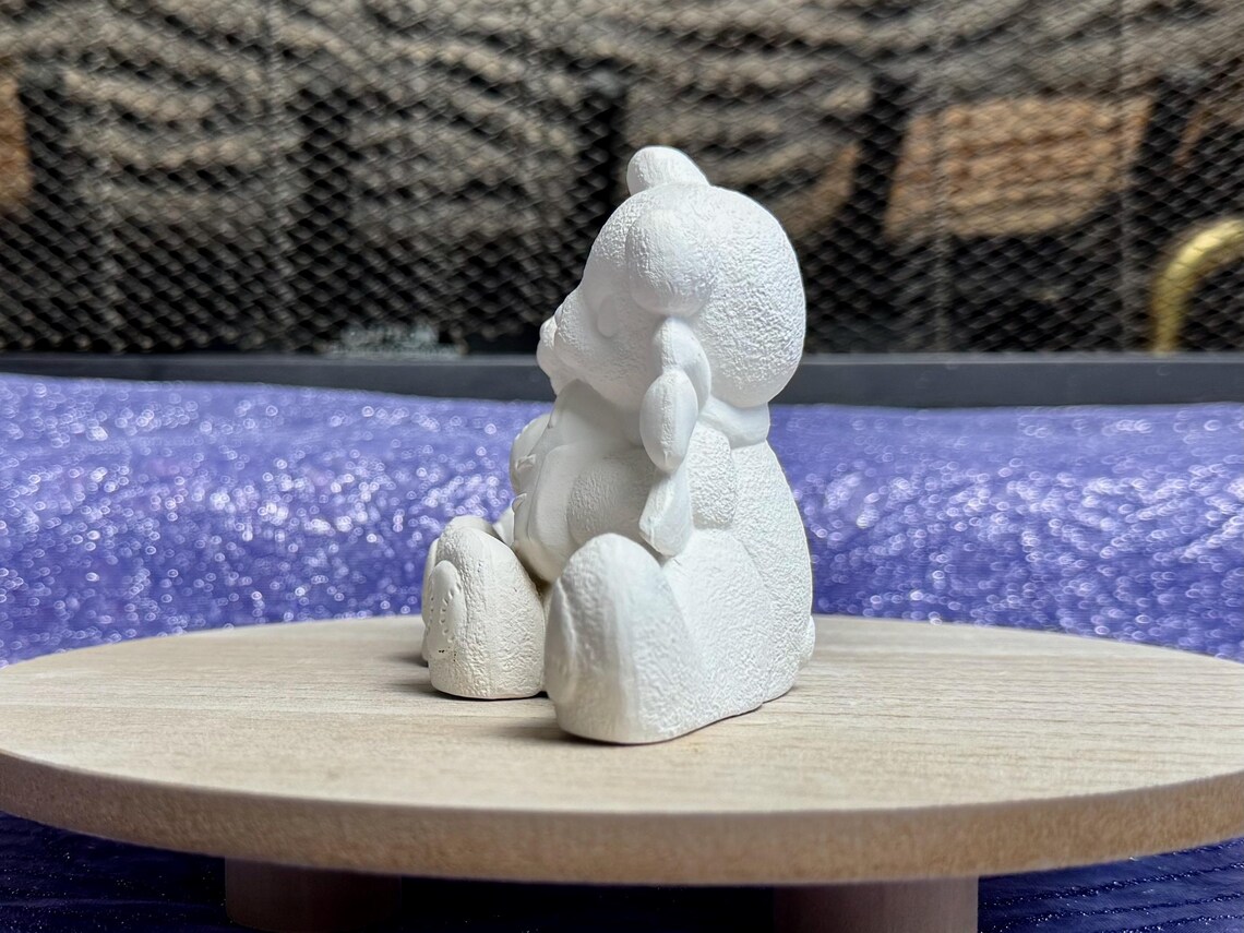 Ceramic Teddy Bear Figurine Unpainted Ceramic Bisque Baseball Teddy ...