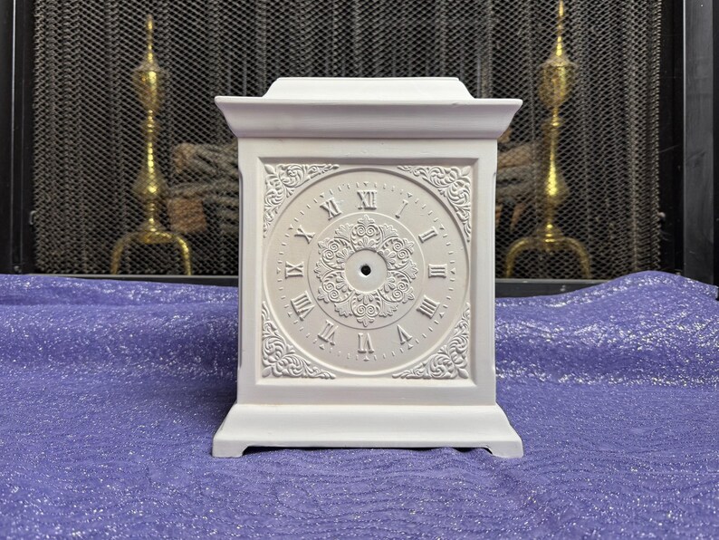 Ceramic Mantel and Wall Clock, Unpainted Ceramic Bisque Mantel and Wall ...