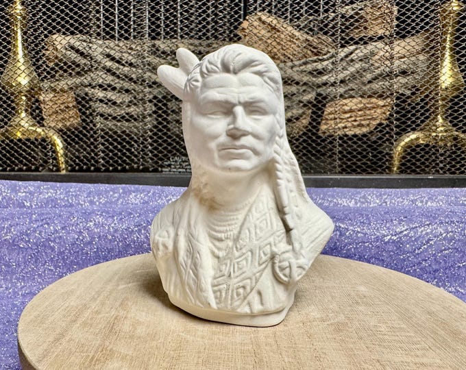 Ceramic Native American Bust Statue Ready to Paint Ceramic Indian Bust ...