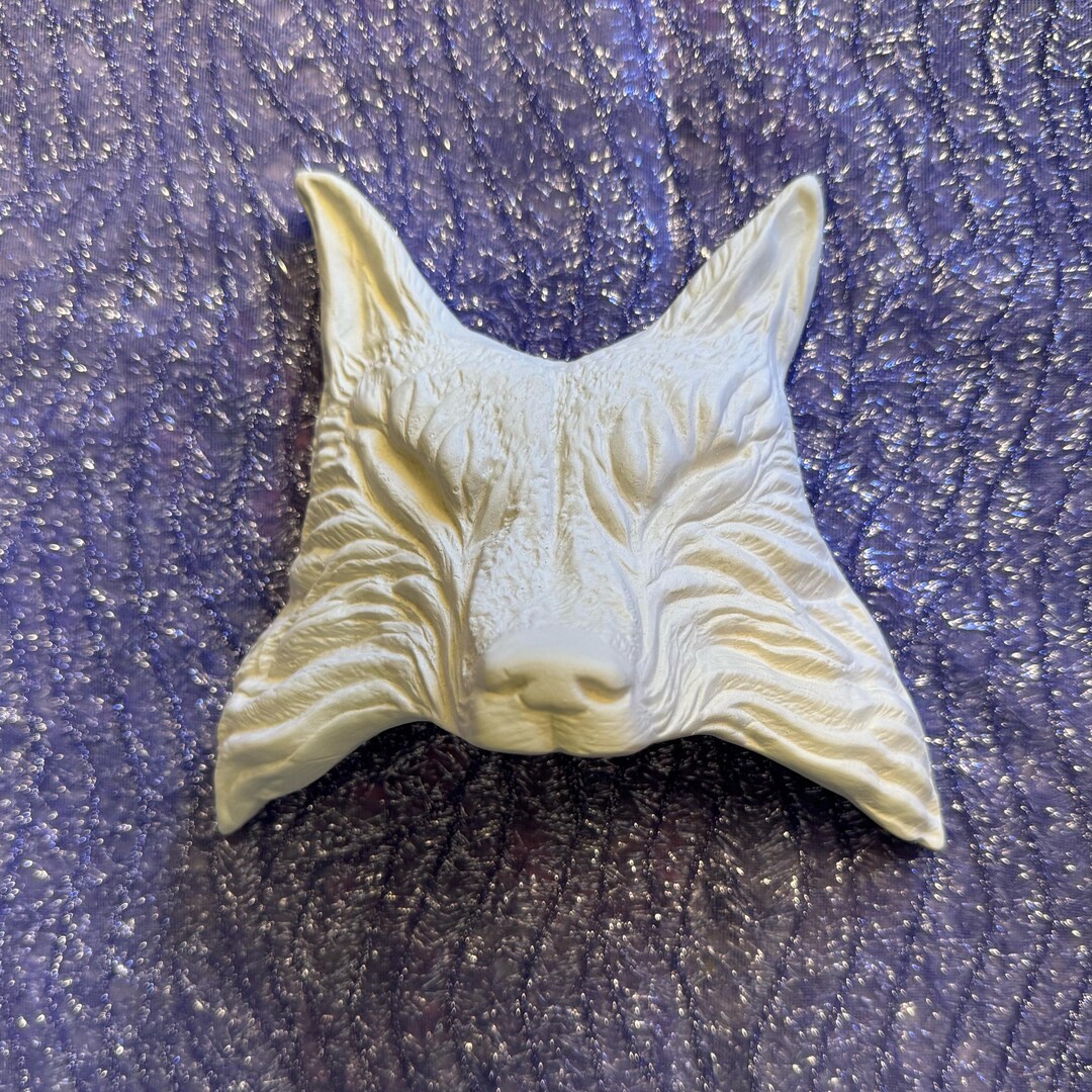 Unpainted Ceramic Bisque Wolf Mask, Ready to Paint Ceramic Bisque Wolf ...