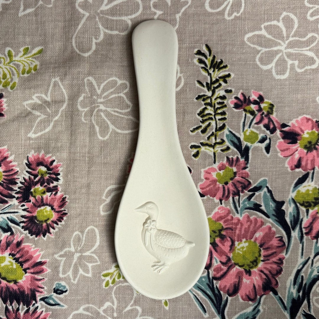 Unpainted Ceramic Goose Spoon Rest, Ready to Paint Ceramic Bisque Spoon ...
